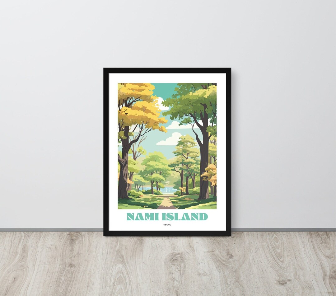 Nami Island Vintage Travel Poster, Stunning Seoul South Korea Gift Idea ...