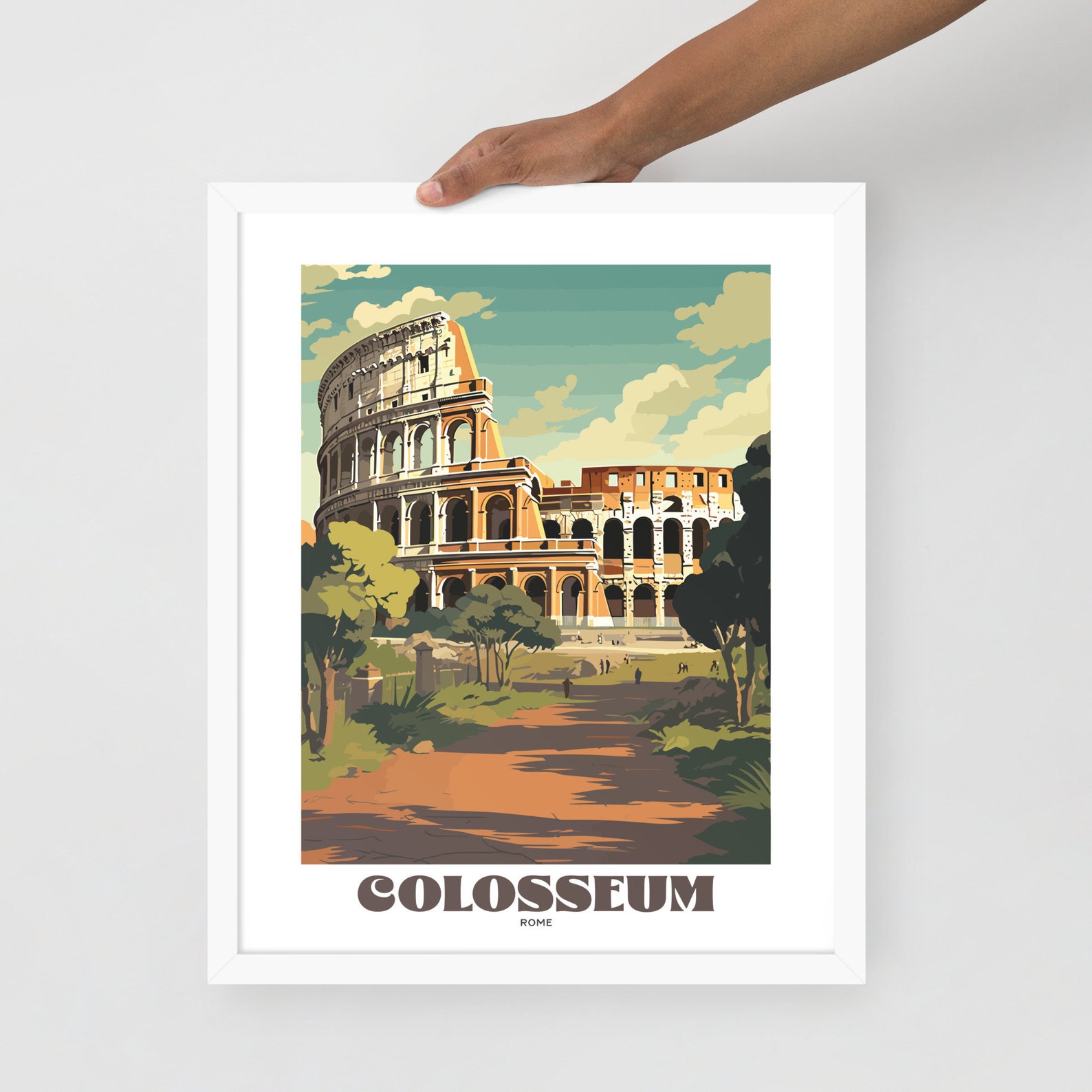 Colosseum Vintage Travel Poster, Airbnb Artwork Decor Print, Nostalgic ...
