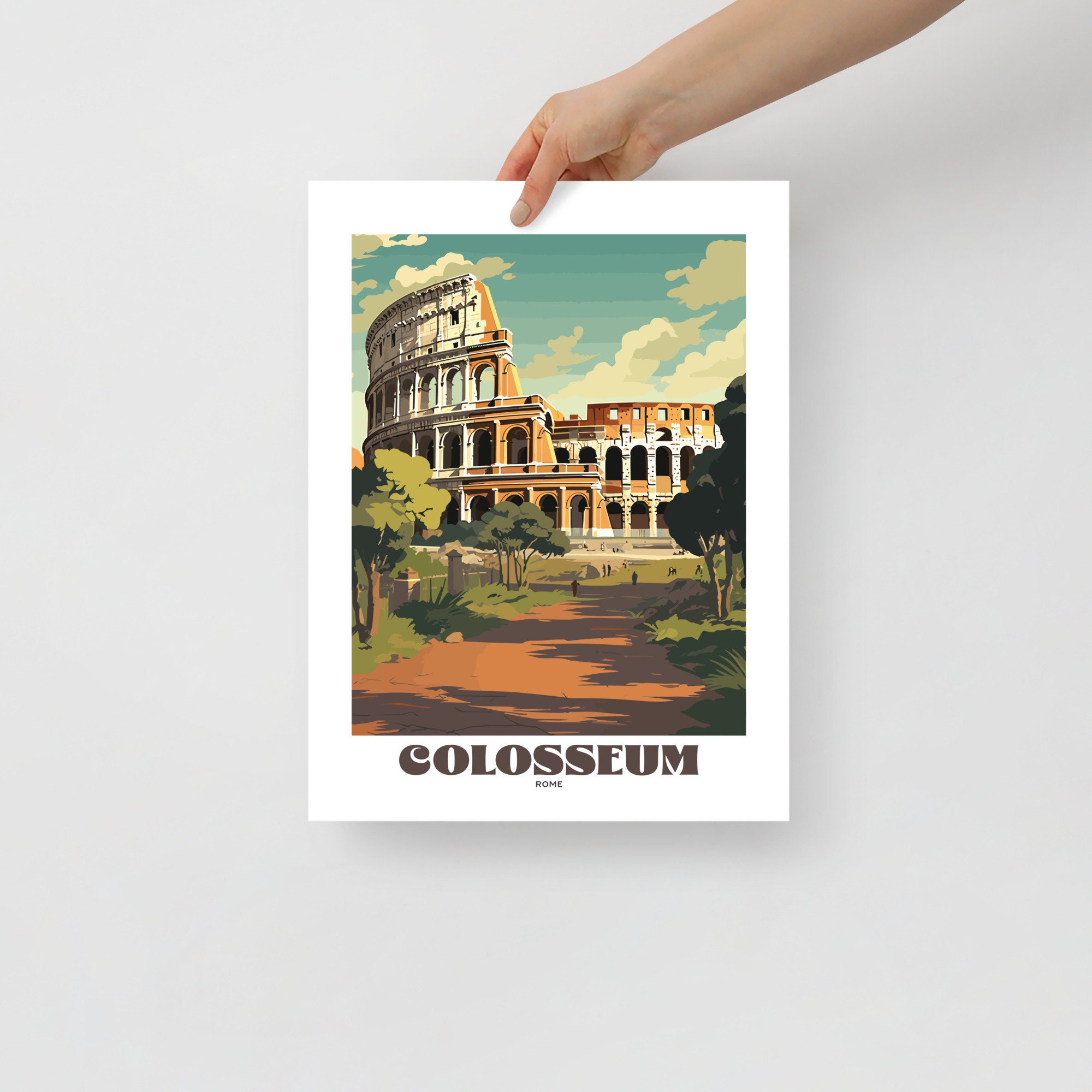 Colosseum Vintage Travel Poster, Airbnb Artwork Decor Print, Nostalgic ...