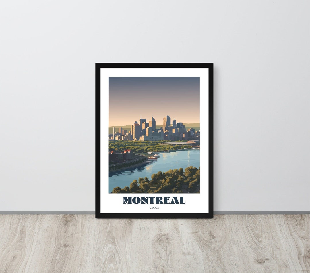 Montreal Travel Poster, Canada Gift Idea, Picturesque Canadian City ...
