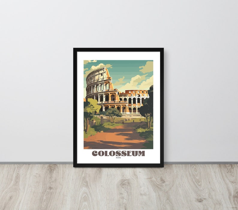 Colosseum Vintage Travel Poster, Airbnb Artwork Decor Print, Nostalgic ...