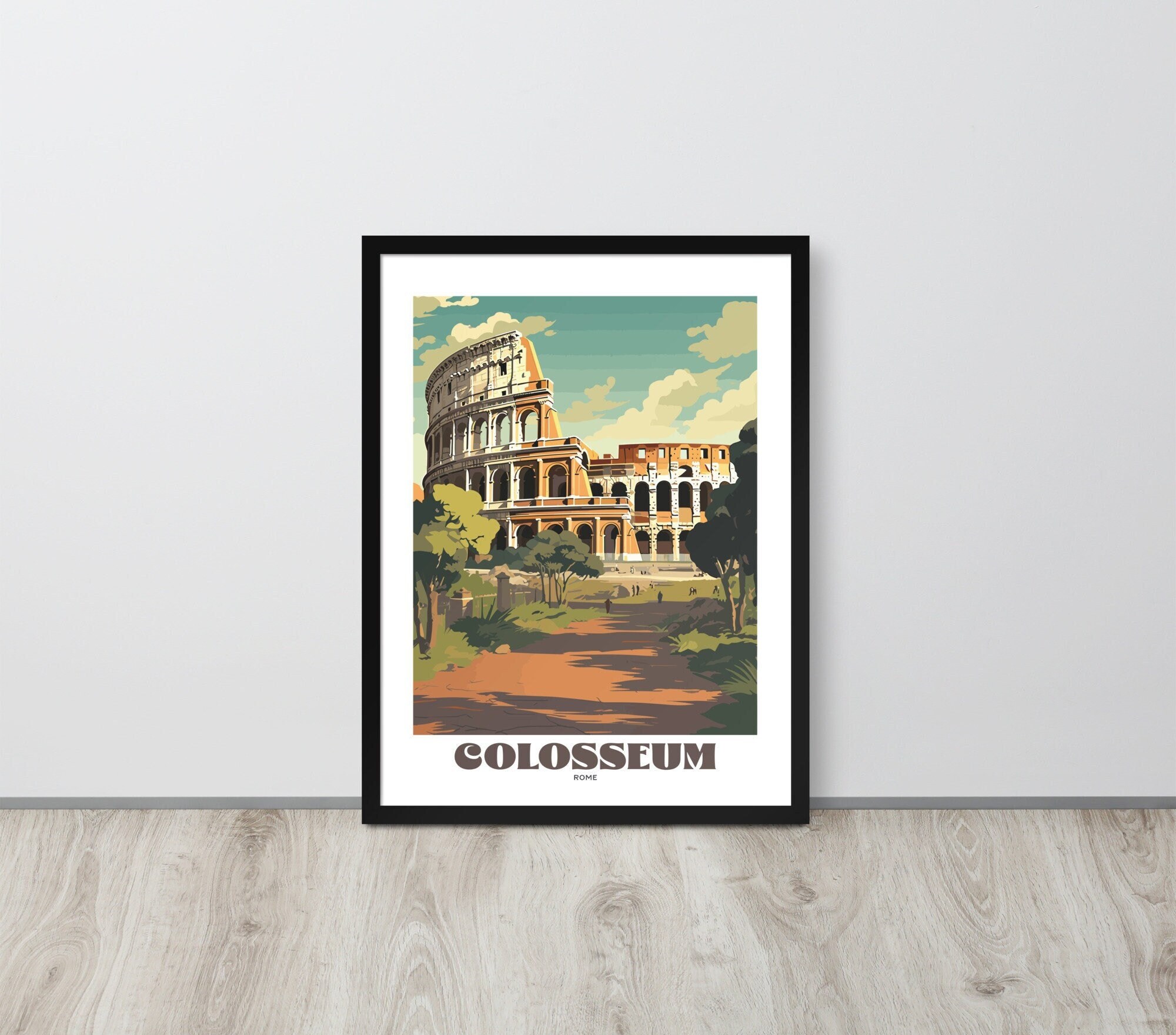 Colosseum Vintage Travel Poster, Airbnb Artwork Decor Print, Nostalgic ...