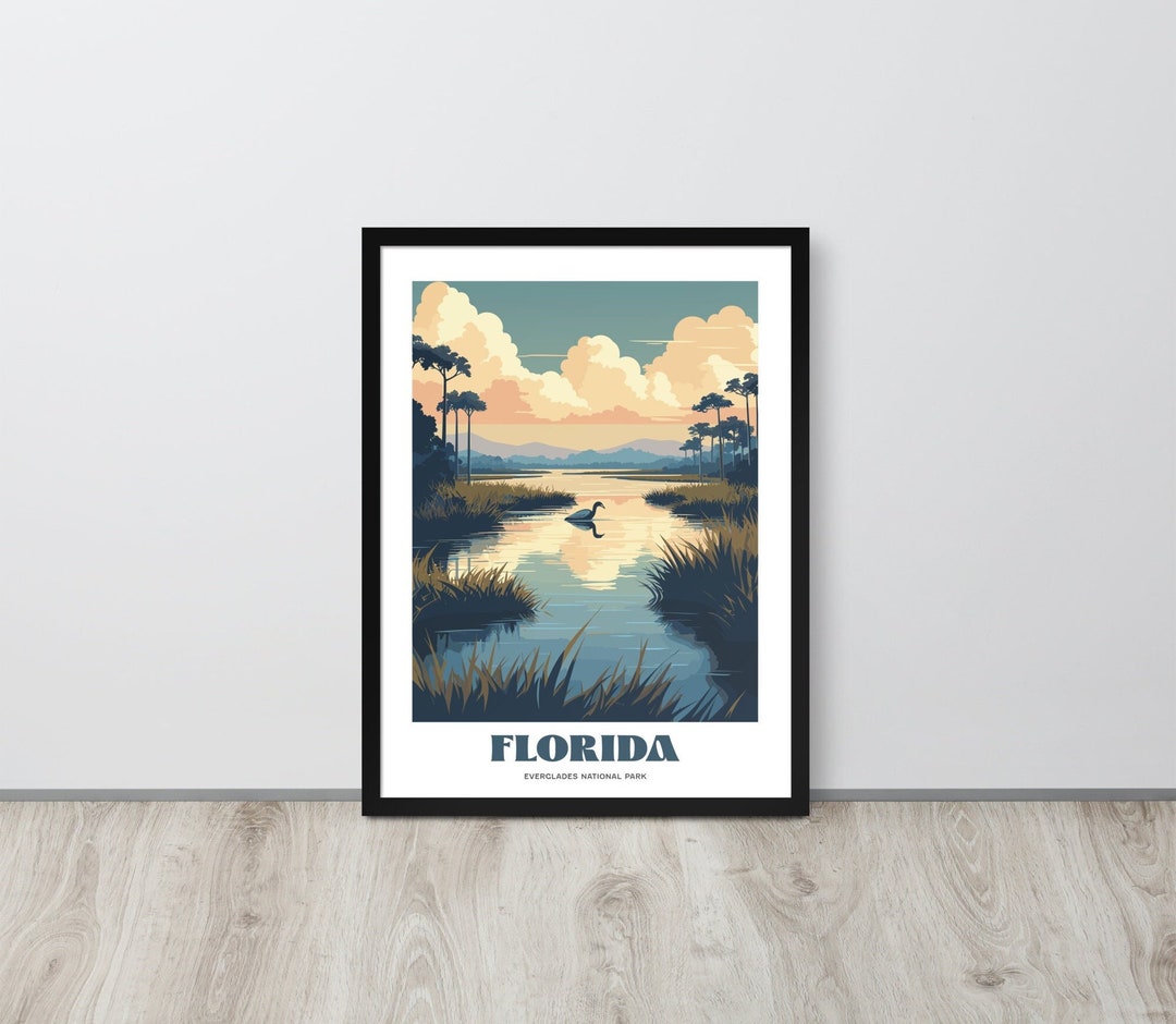 Everglades National Park Travel Poster, Florida USA Gift Idea, Stunning ...