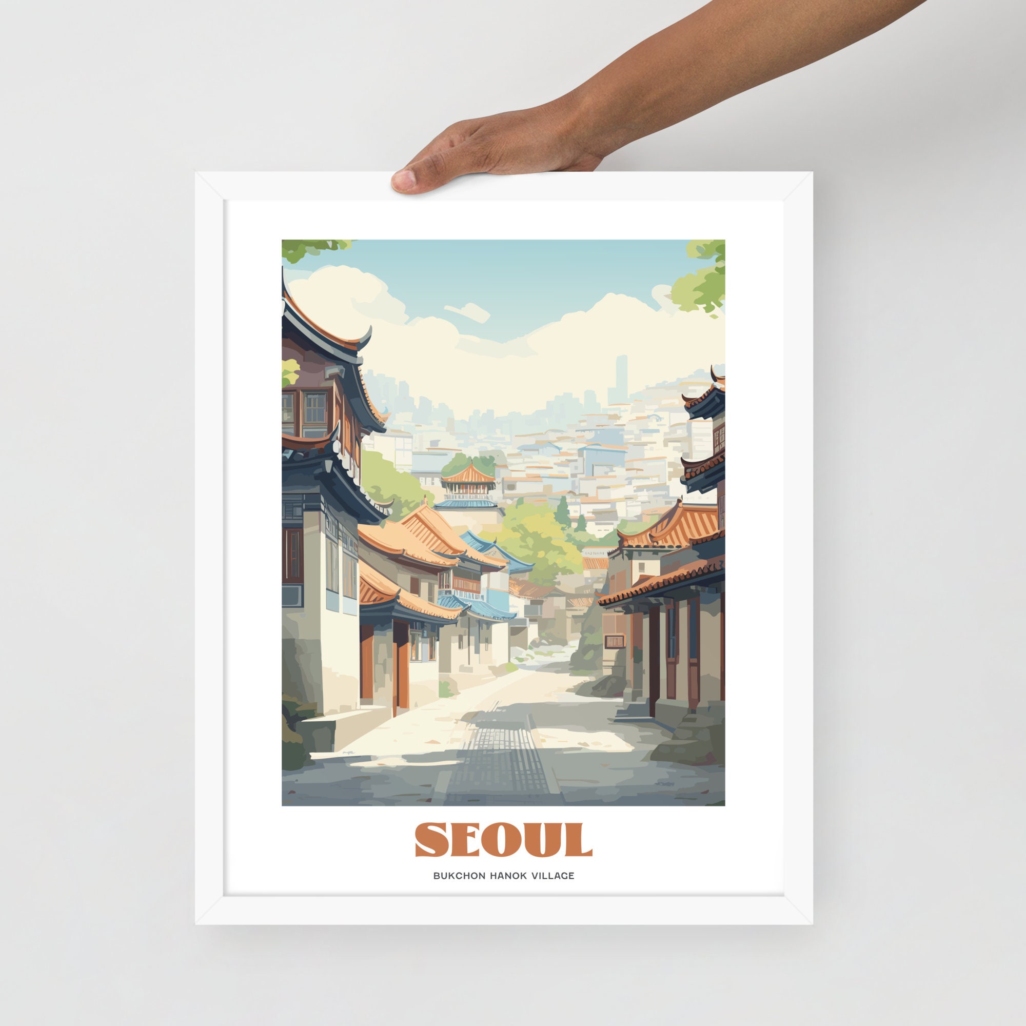 Bukchon Hanok Village Travel Poster, Stunning Seoul Gift Idea, South ...