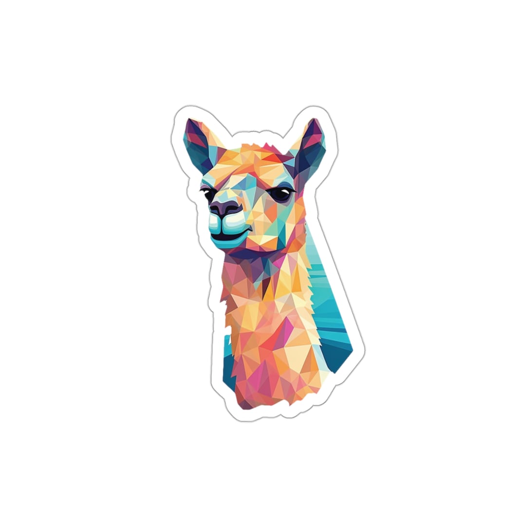 Geometric Llama Sticker, Cool Llama Decal, Modern Llama, Laptop Sticker ...