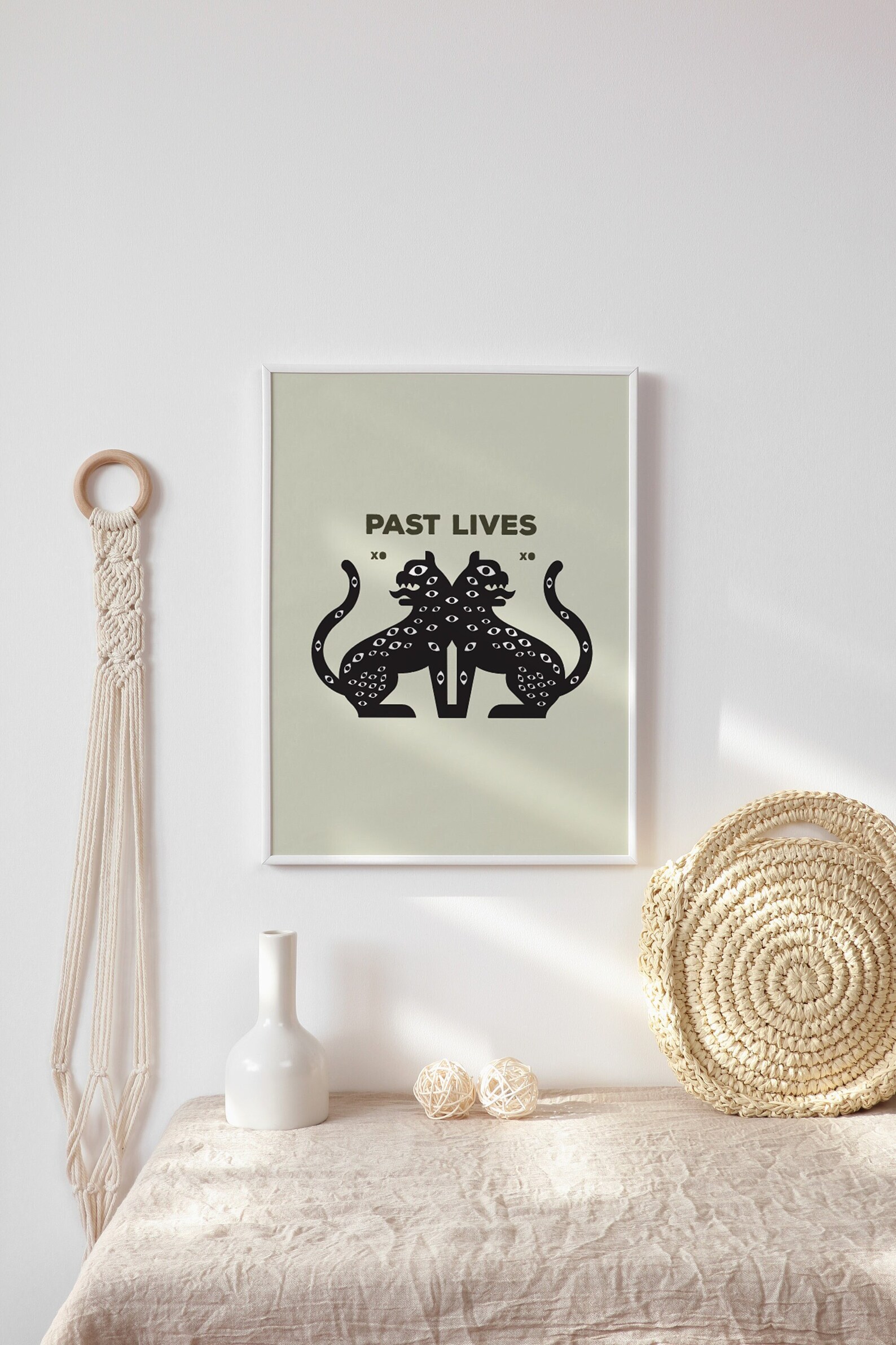 Past Lives Cat Digital Art Print, Cat Wall Art, Karma Illustration ...