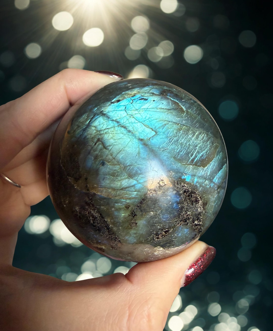 Labradorite Sphere Polished Crystal Ball Flashy Feldspar Stone Choose ...