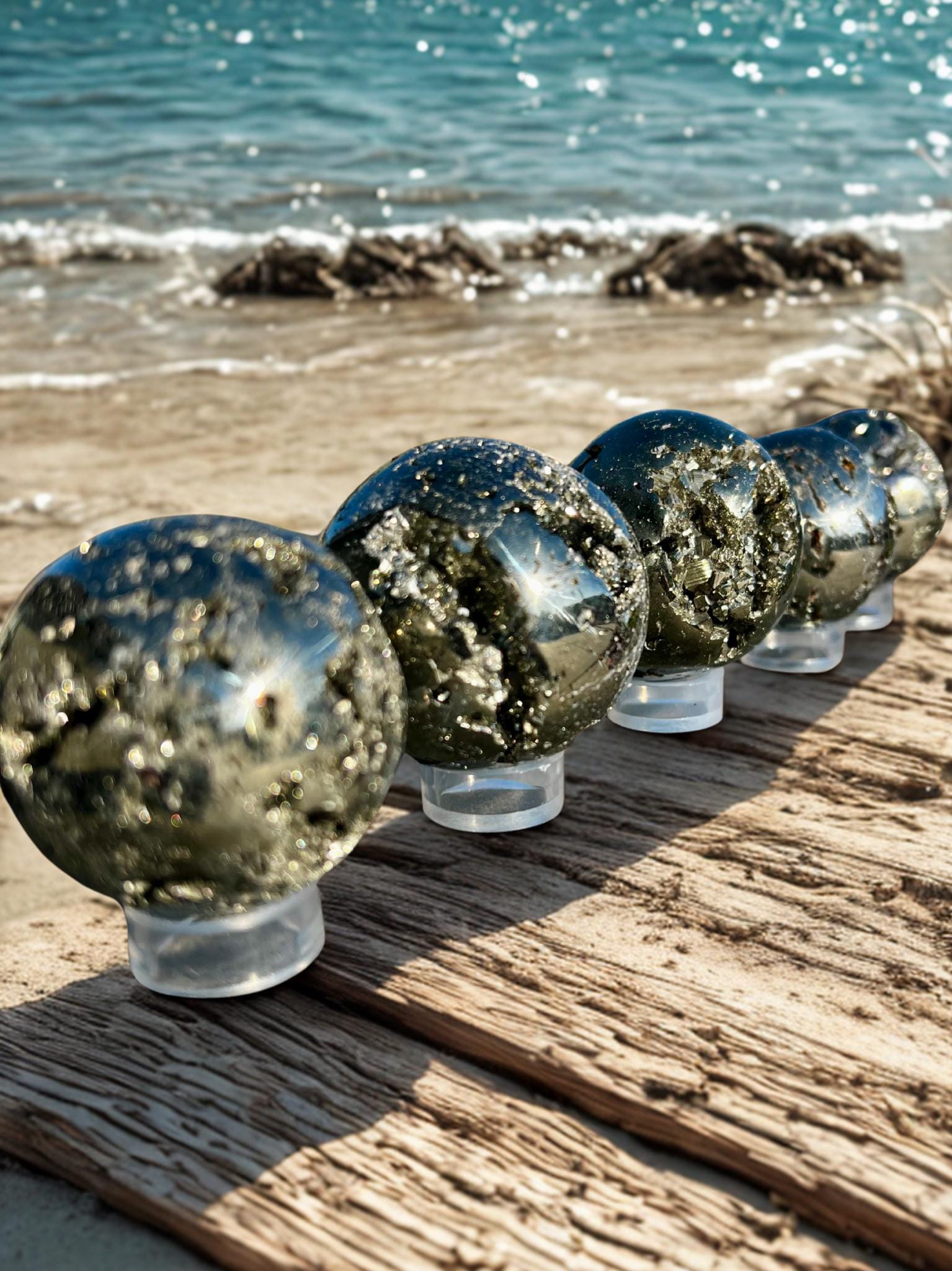 Polished Pyrite Sphere From Peru ~ Intuitively Chosen Crystal Ball ~ 2 ...