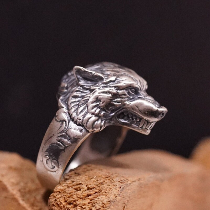 Wolf Ring Men - Etsy