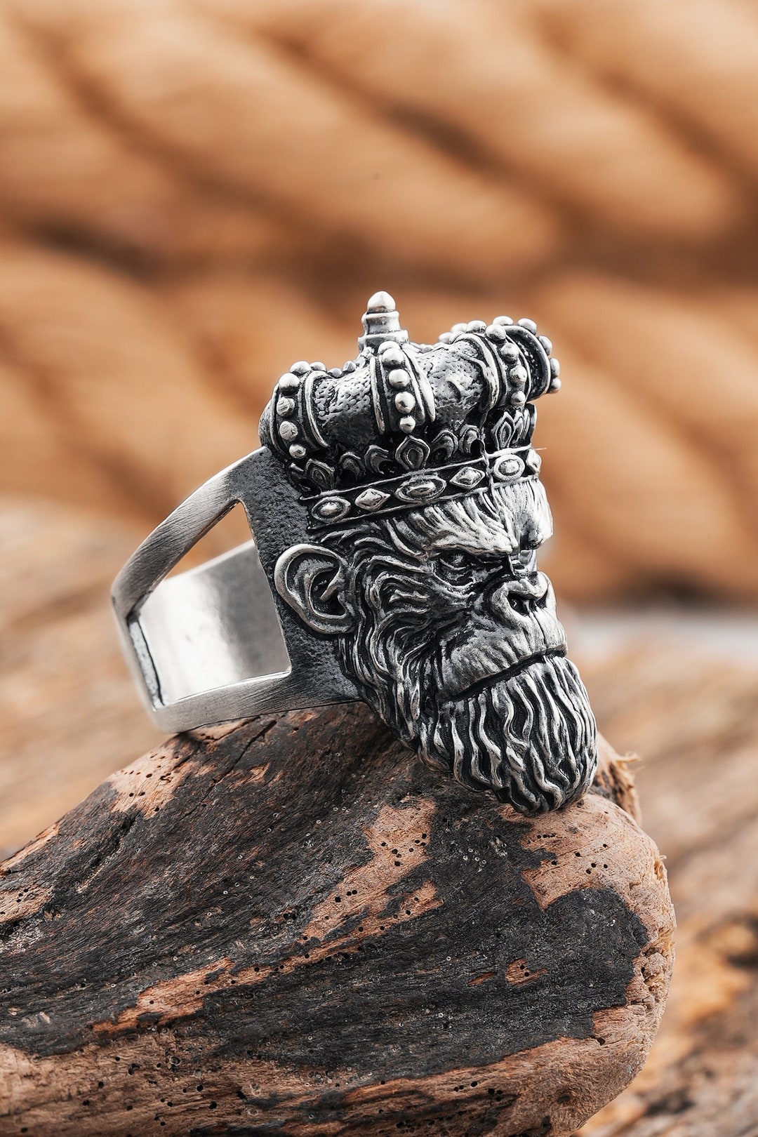 Gorilla Ring,silver Gorilla Head Jewelry,king Kong Ring,gorilla Head ...
