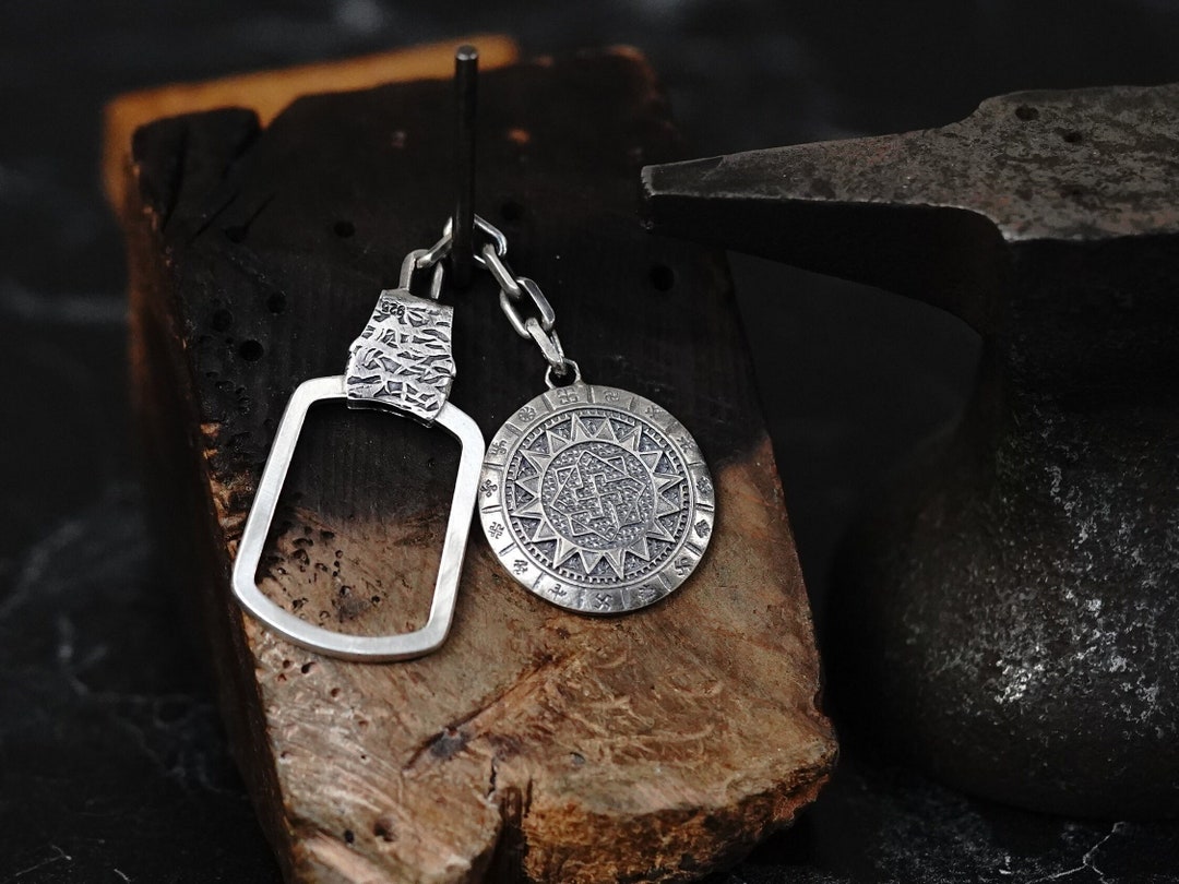 Valkyrie Key Chain With Slavic Symbols in Mythology, Slavic Pagan Key ...