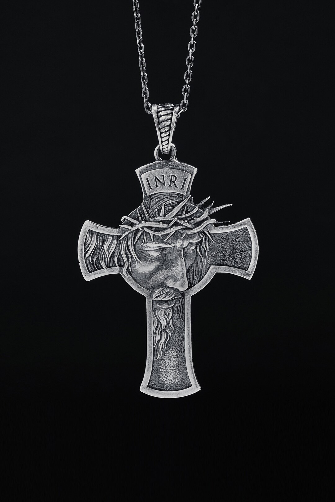 Jesus Crucifix Necklace,christ Cross Pendant,religious Mens Jewelry ...