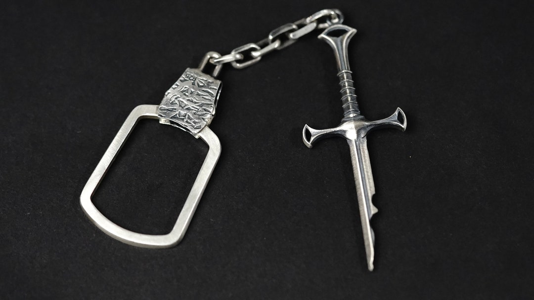 Silver Fantasy Elven Sword, Broken Blade Key Chain, Birthday Gift, Gift ...