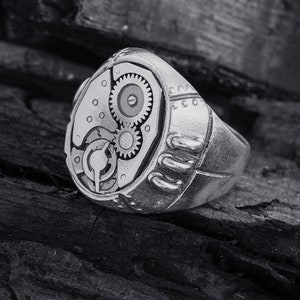 Engrenages Ring-sterling Silver-gear Ring-engineering Jewelry-clock ...