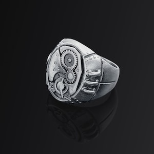 Engrenages Ring-sterling Silver-gear Ring-engineering Jewelry-clock Mechanical Jewelry ...
