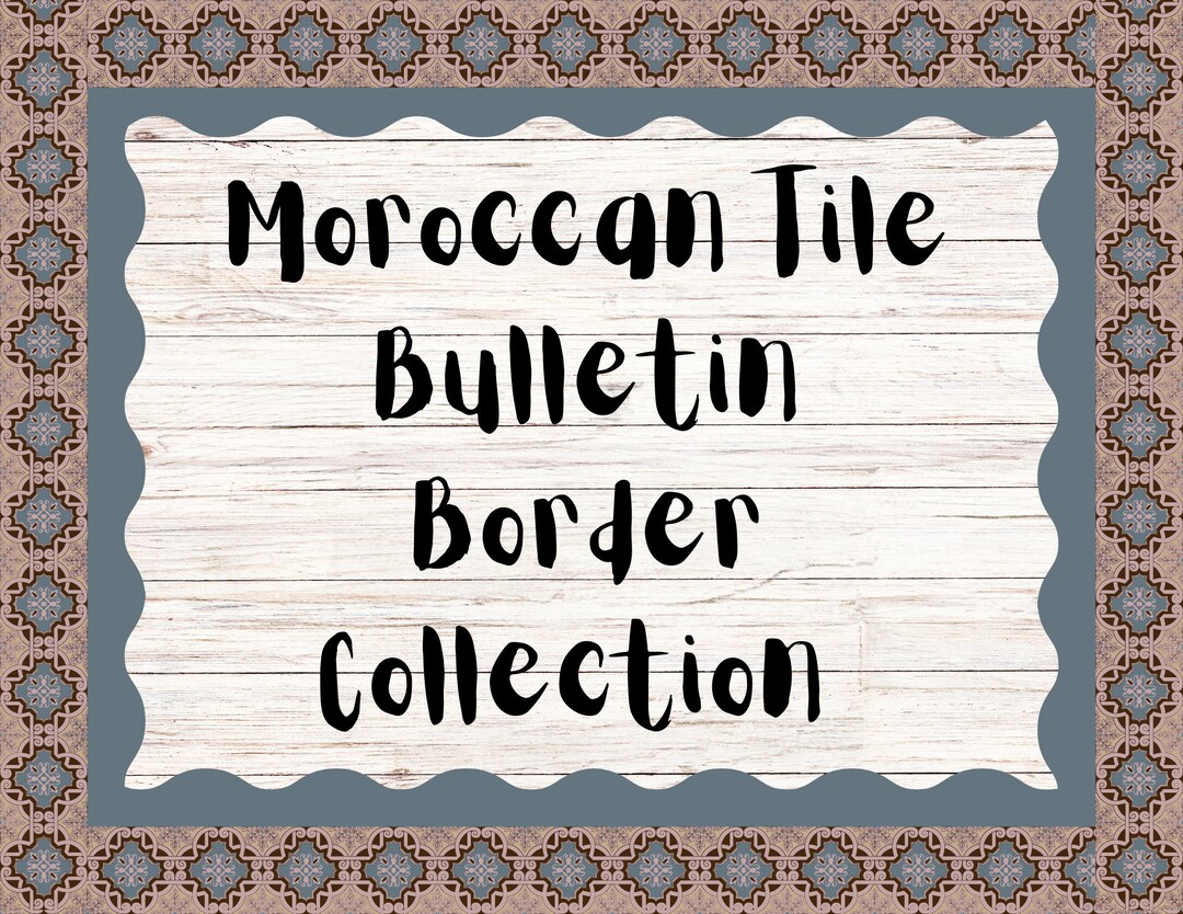 Boho Moroccan Tile Bulletin Border Collection | Neutral - Etsy