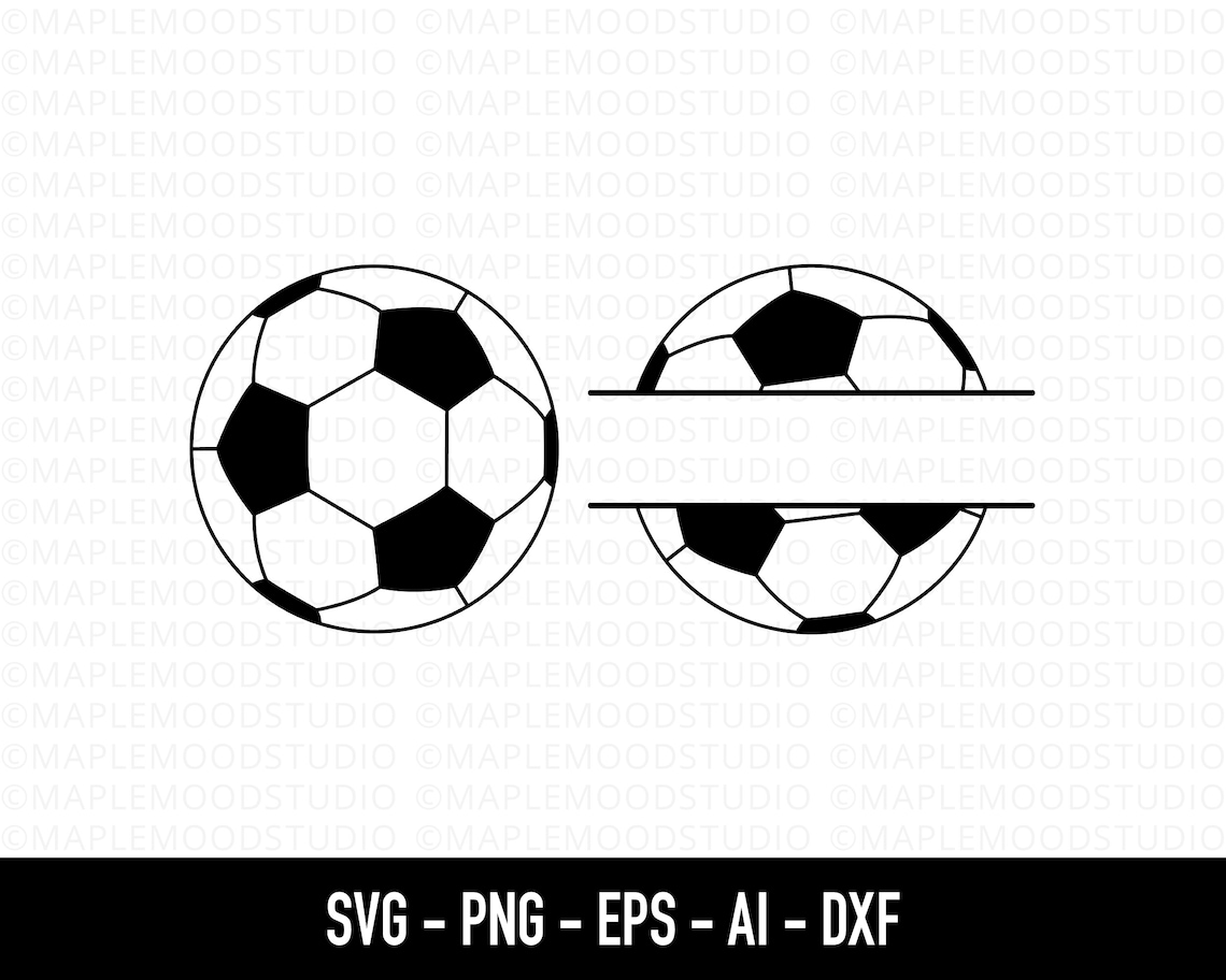 Soccer Ball SVG PNG, Split Soccer Ball SVG, Soccer Ball Clipart, Soccer ...