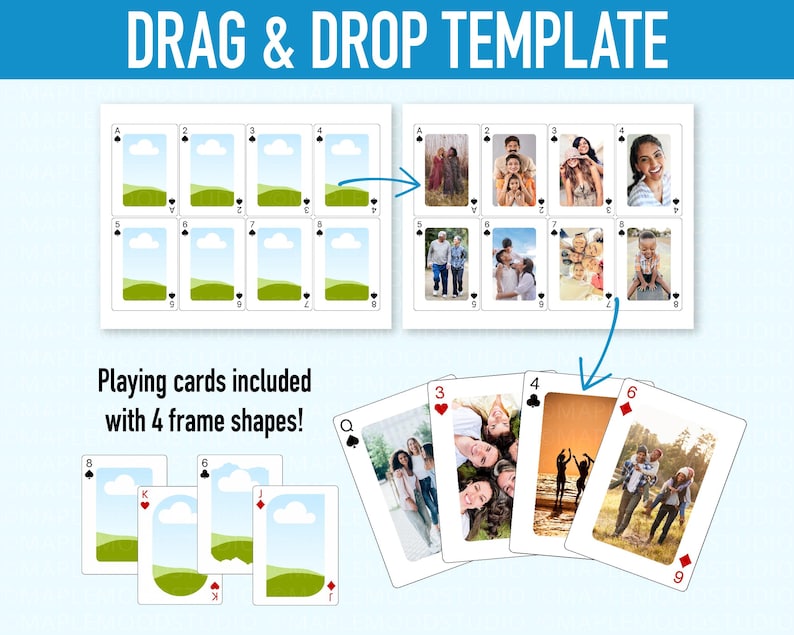Playing Cards Canva Template, Canva Editable Frames for Printable Poker ...