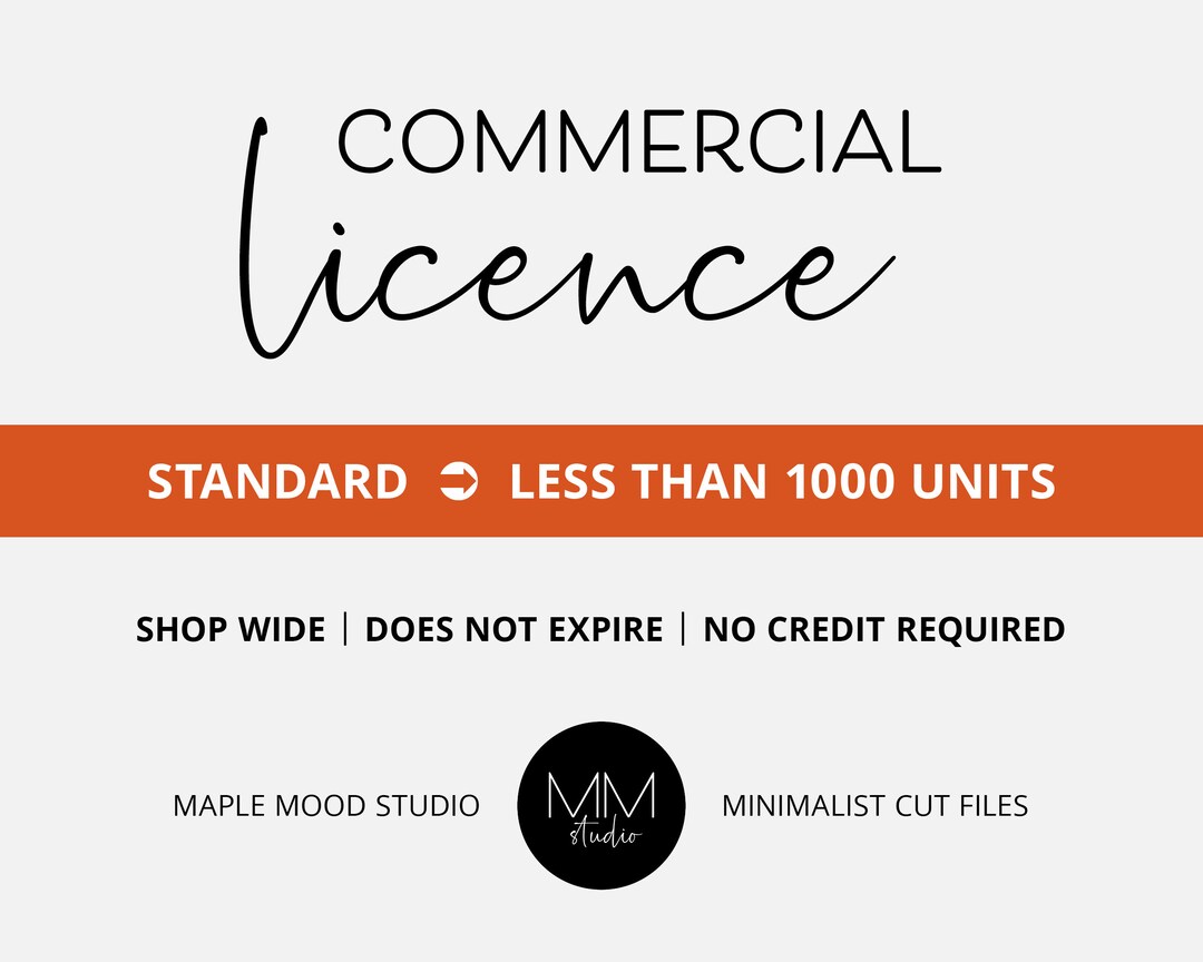 Standard Commercial Licence for ALL Maplemoodstudio SVG Files, Print on ...
