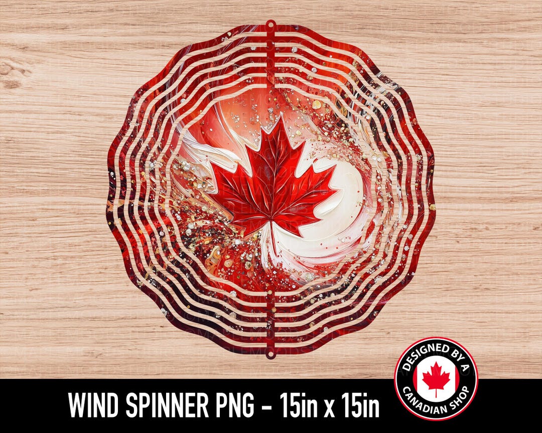 Canada Maple Leaf Wind Spinner PNG, Patriotic Canada Windspinner Design ...