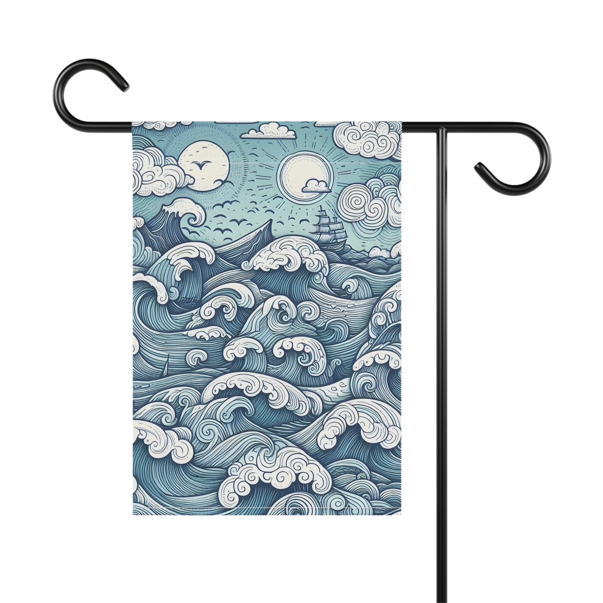 Beach House Flag, Waves Flag, Large Beach Flag, Nautical Flag, Summer ...