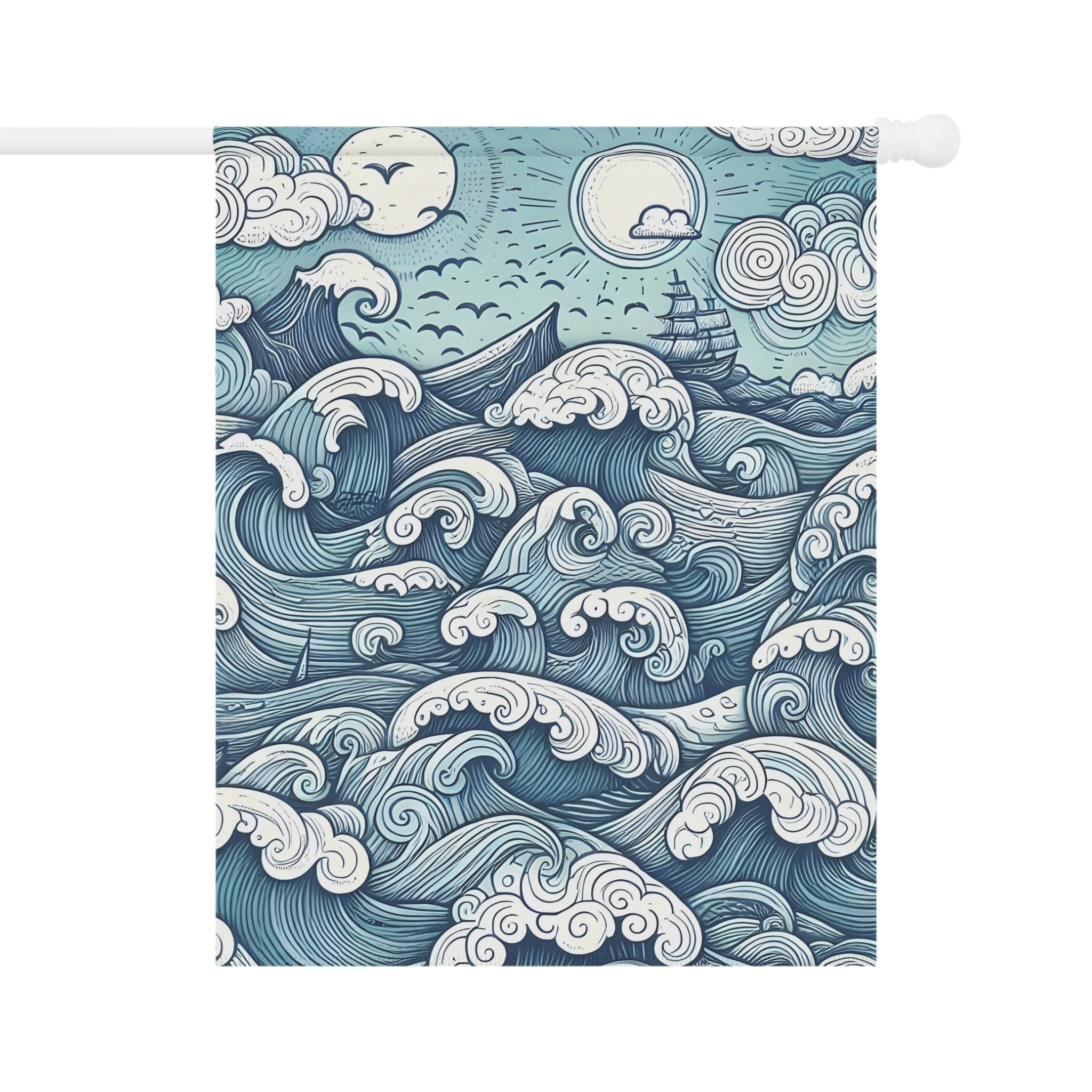 Beach House Flag, Waves Flag, Large Beach Flag, Nautical Flag, Summer ...