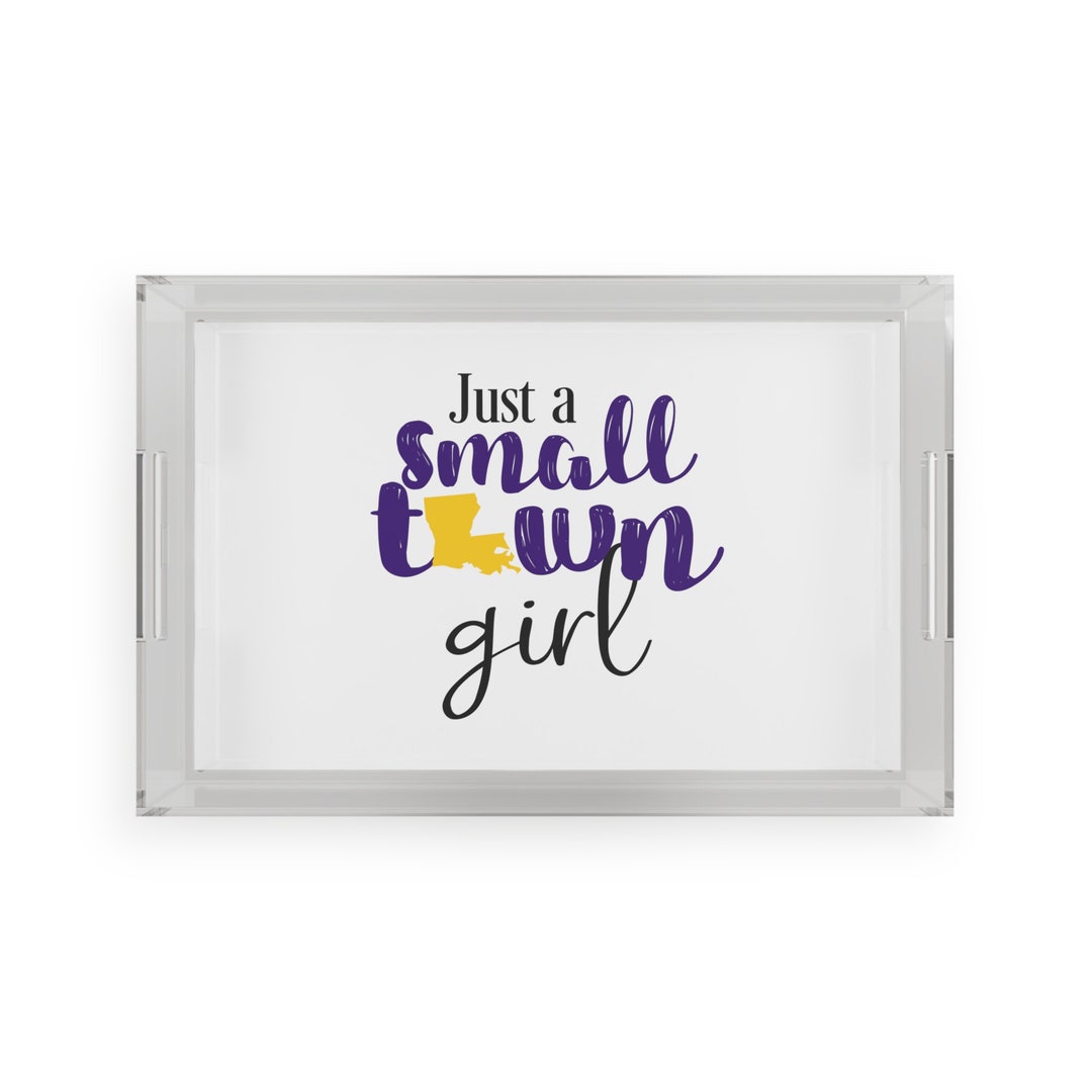 LSU Acrylic Tray, College Themed Tray, LSU Tray, Clear Tray College ...