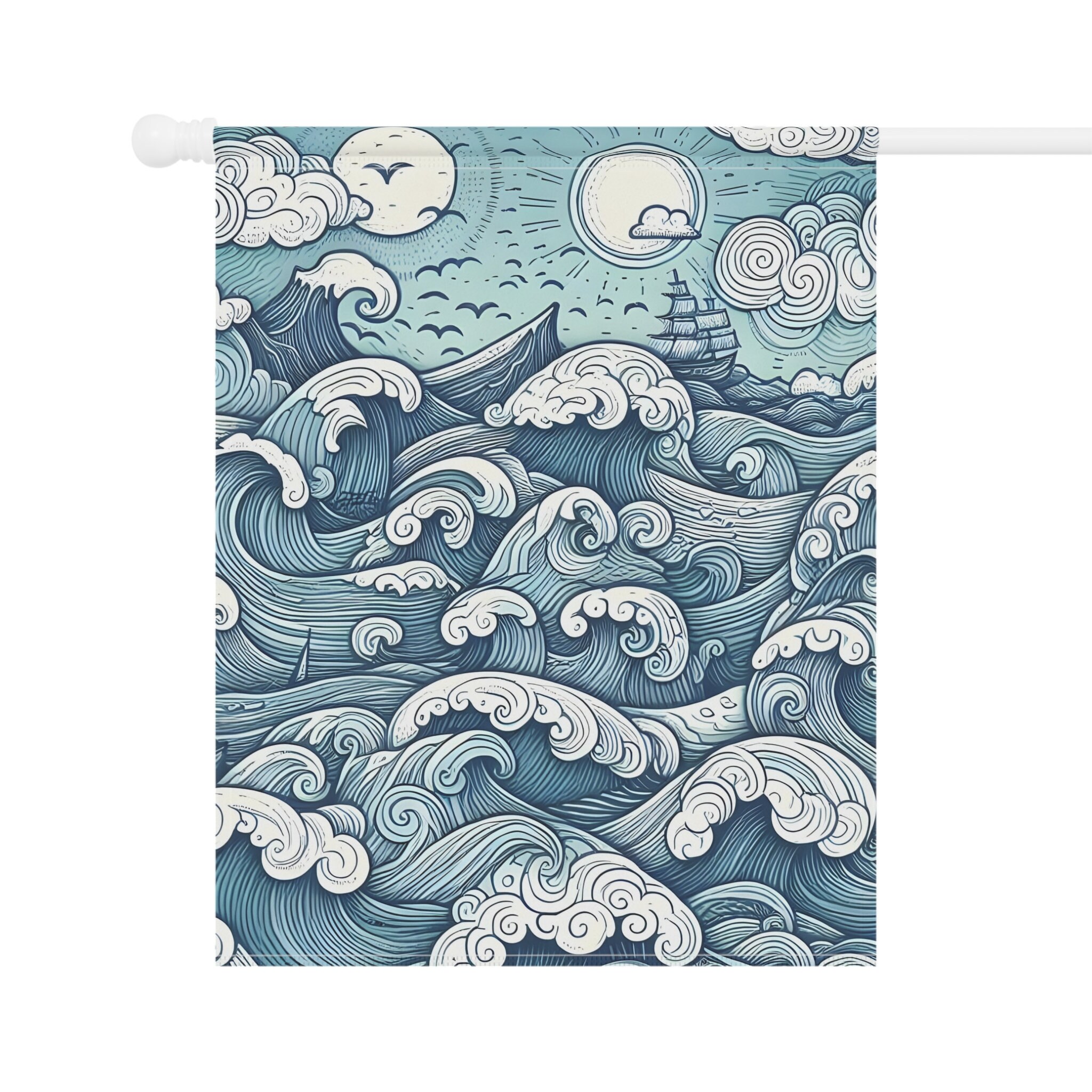 Beach House Flag, Waves Flag, Large Beach Flag, Nautical Flag, Summer ...