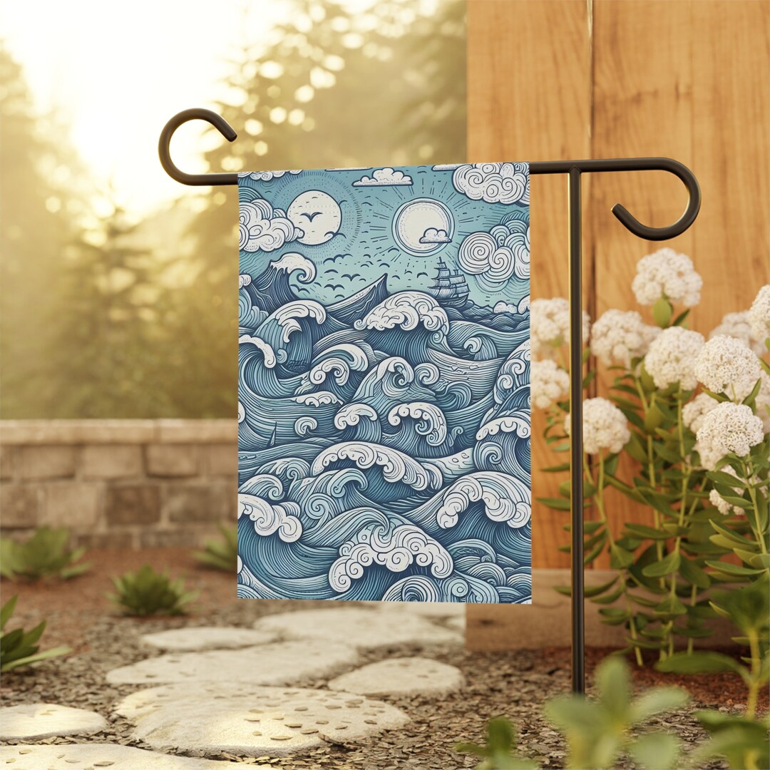 Beach House Flag, Waves Flag, Large Beach Flag, Nautical Flag, Summer ...
