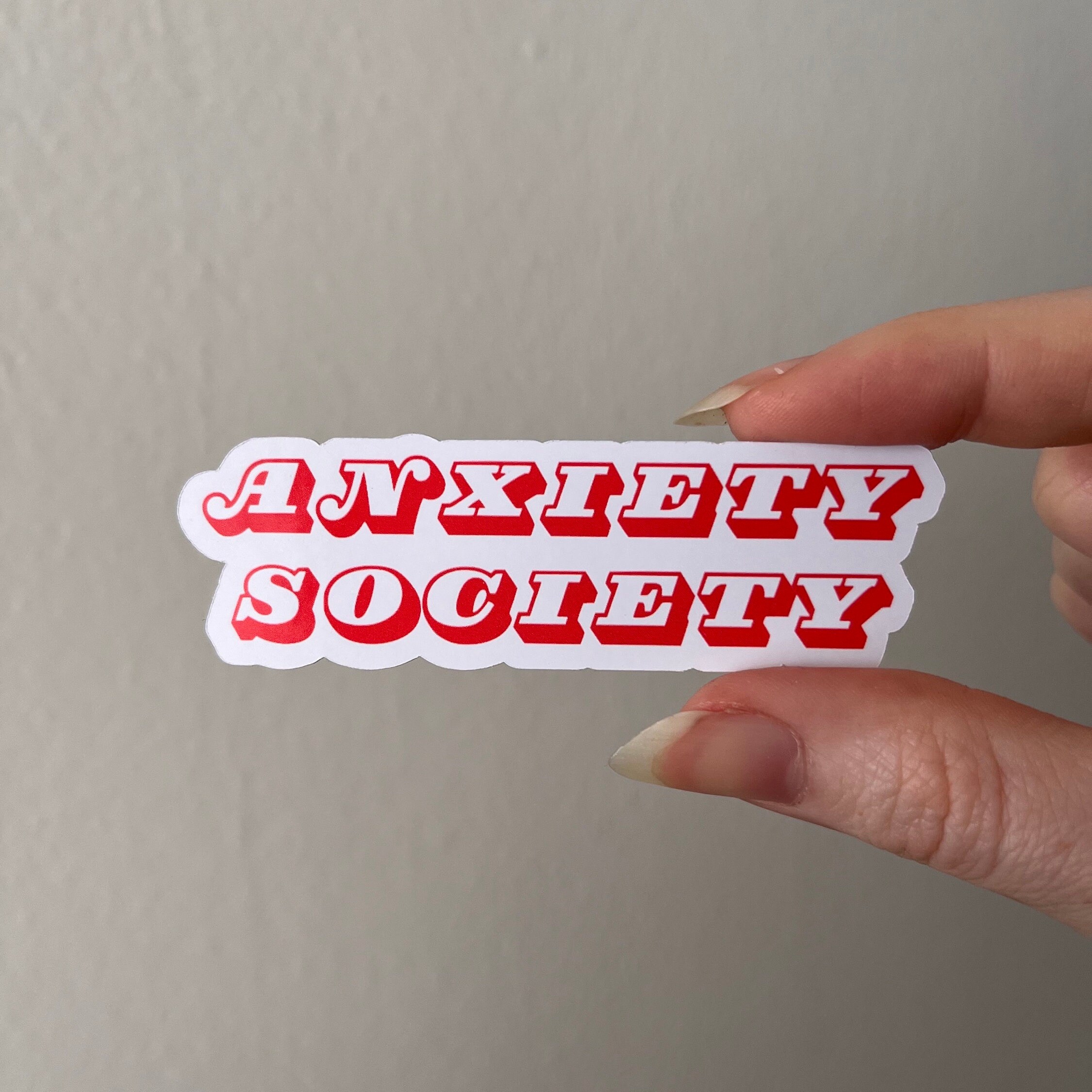 Anxiety Society Sticker Funny Cute Anxious Aesthetic Depression Mental ...