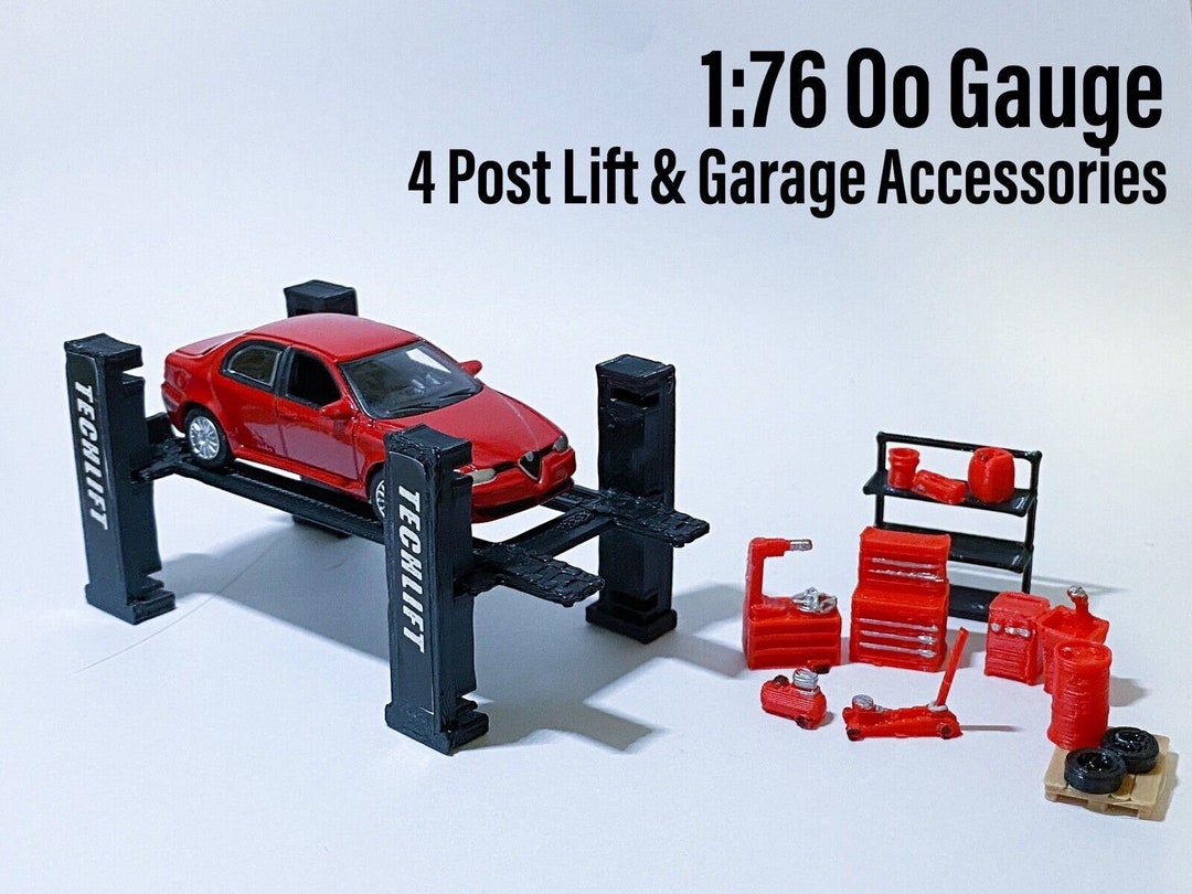 1:76 Oo Gauge Scale 4 Post Ramp Auto Lift Garage Accessories - Etsy