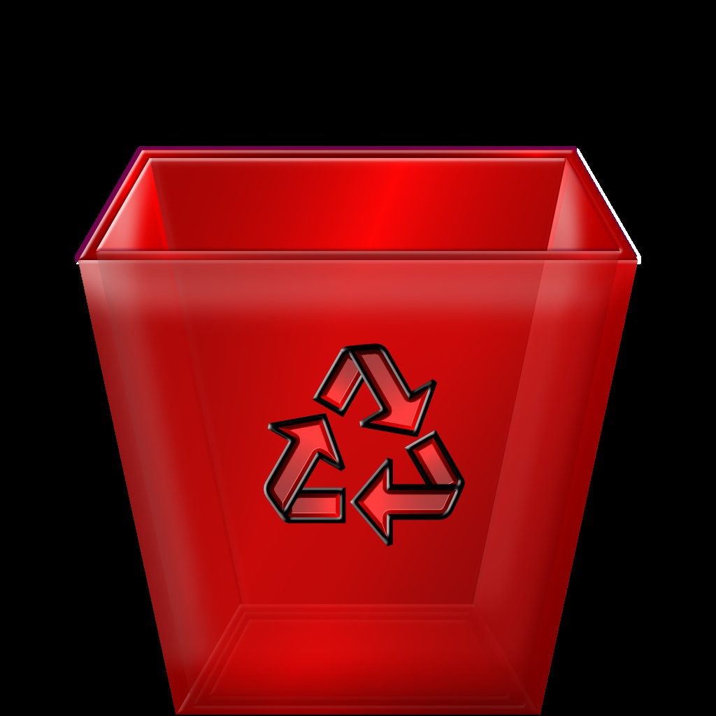 Translucent Red Desktop Recycle Bin Icon and Complete Translucent ...