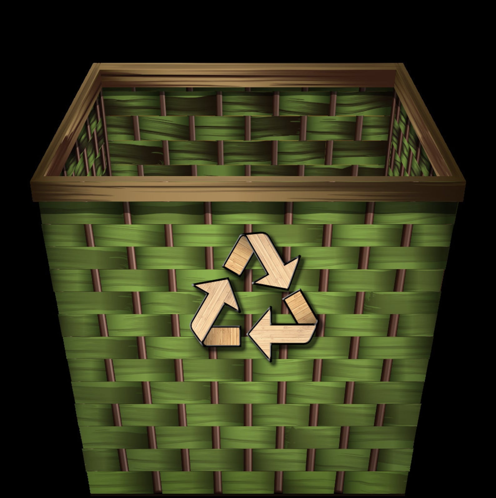 Natural Green Desktop Recycle Bin Icon and Complete Natural Folder Icon ...