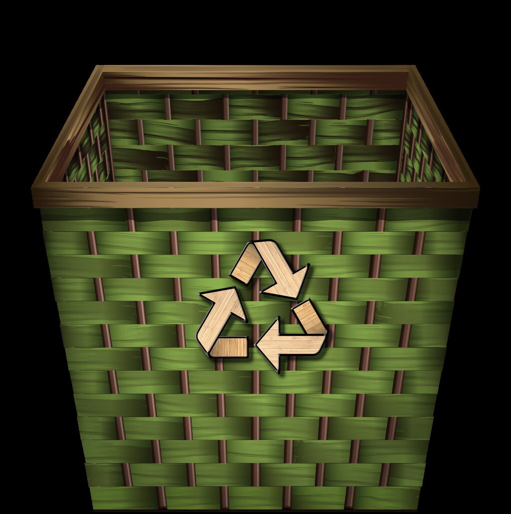 Natural Green Desktop Recycle Bin Icon and Complete Natural Folder Icon ...