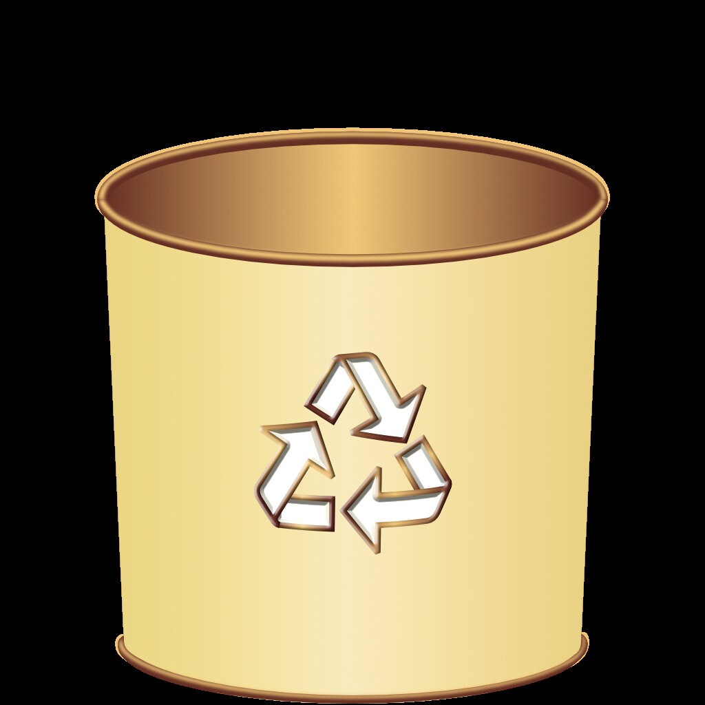 Vintage Yellow Desktop Recycle Bin Icon and Complete Vintage Folder ...