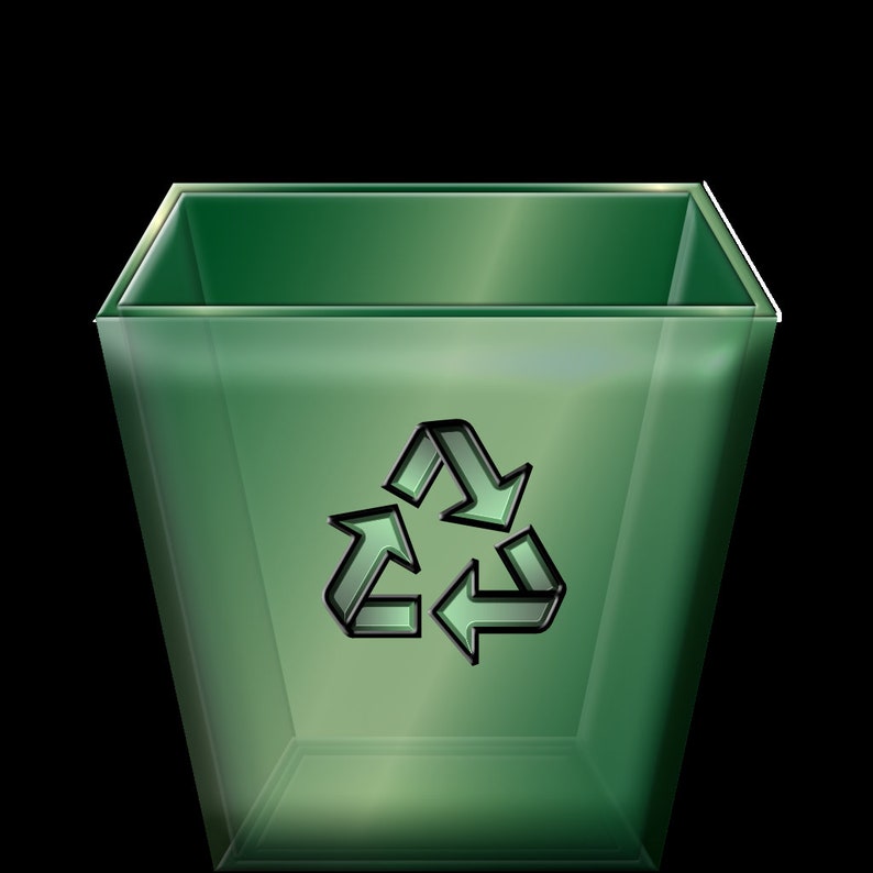 Translucent Green Desktop Recycle Bin Icon and Complete Translucent ...
