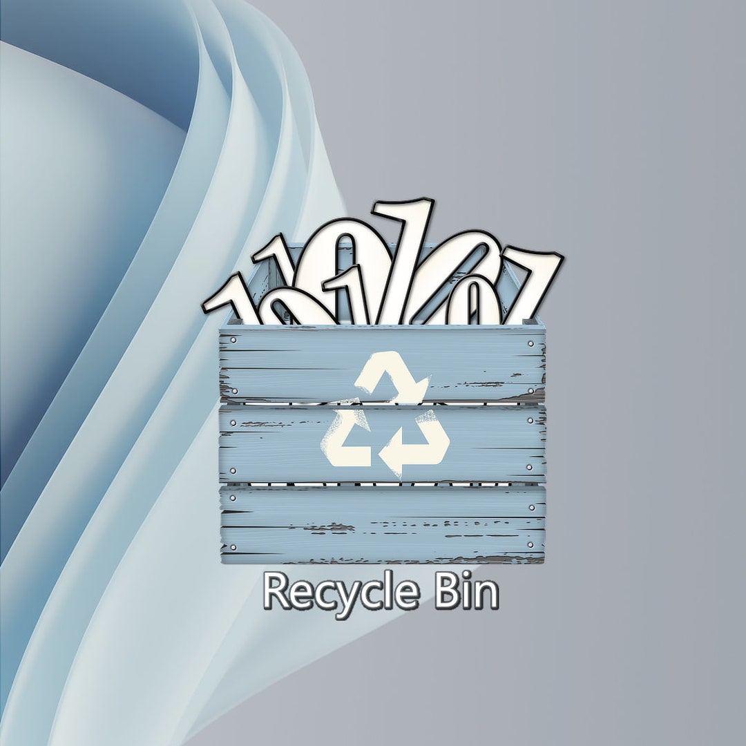 Rustic Blue Desktop Recycle Bin Icon Set for Windows - Etsy