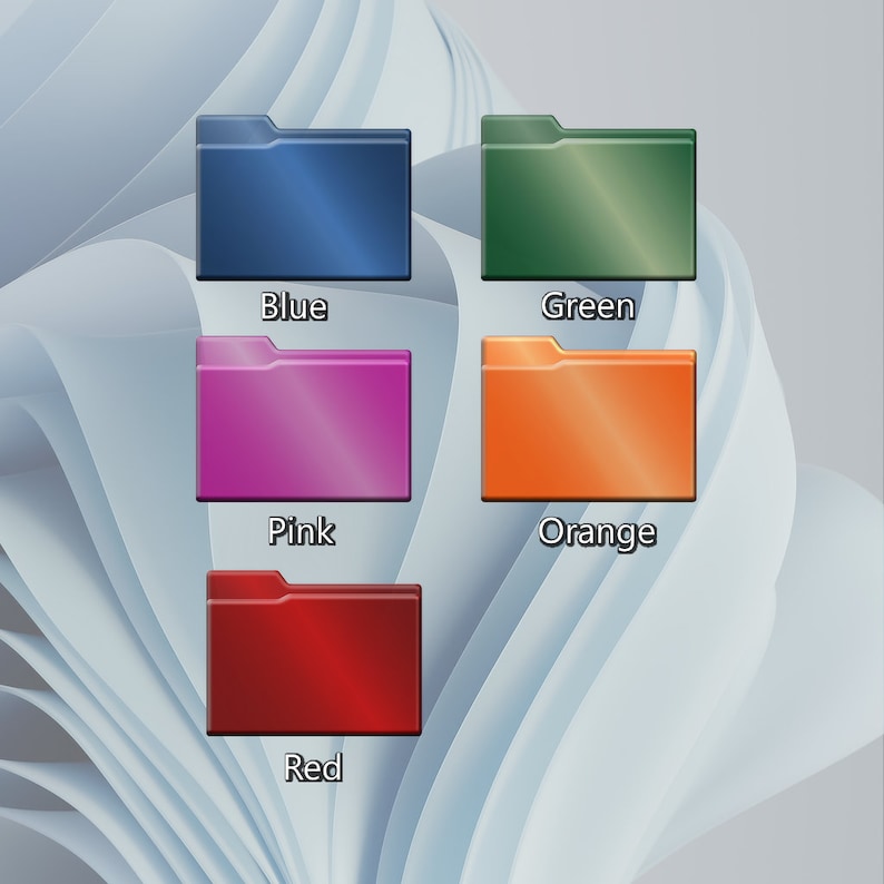 Translucent Desktop Folder Icon Set for Windows and Mac - Etsy