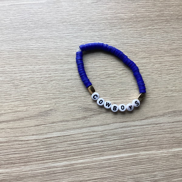Dallas Cowboys Clay Bead Bracelet - Etsy