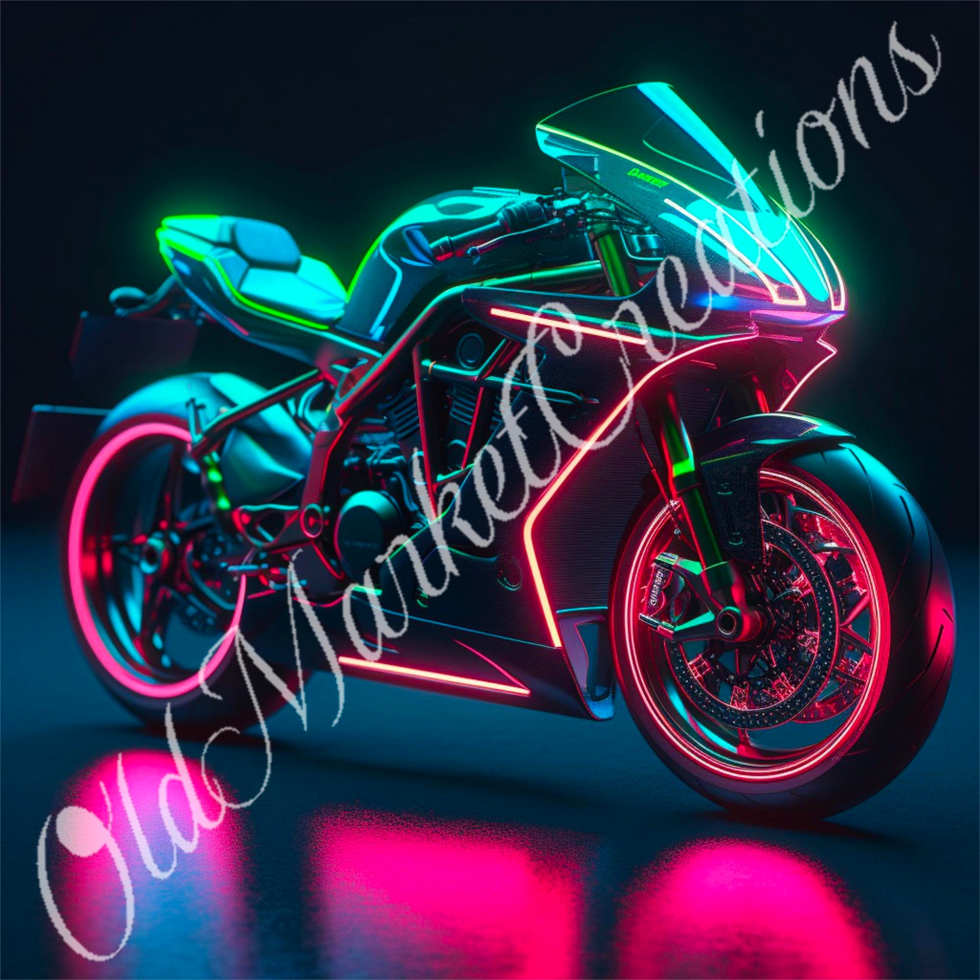 Neon Bike - Etsy