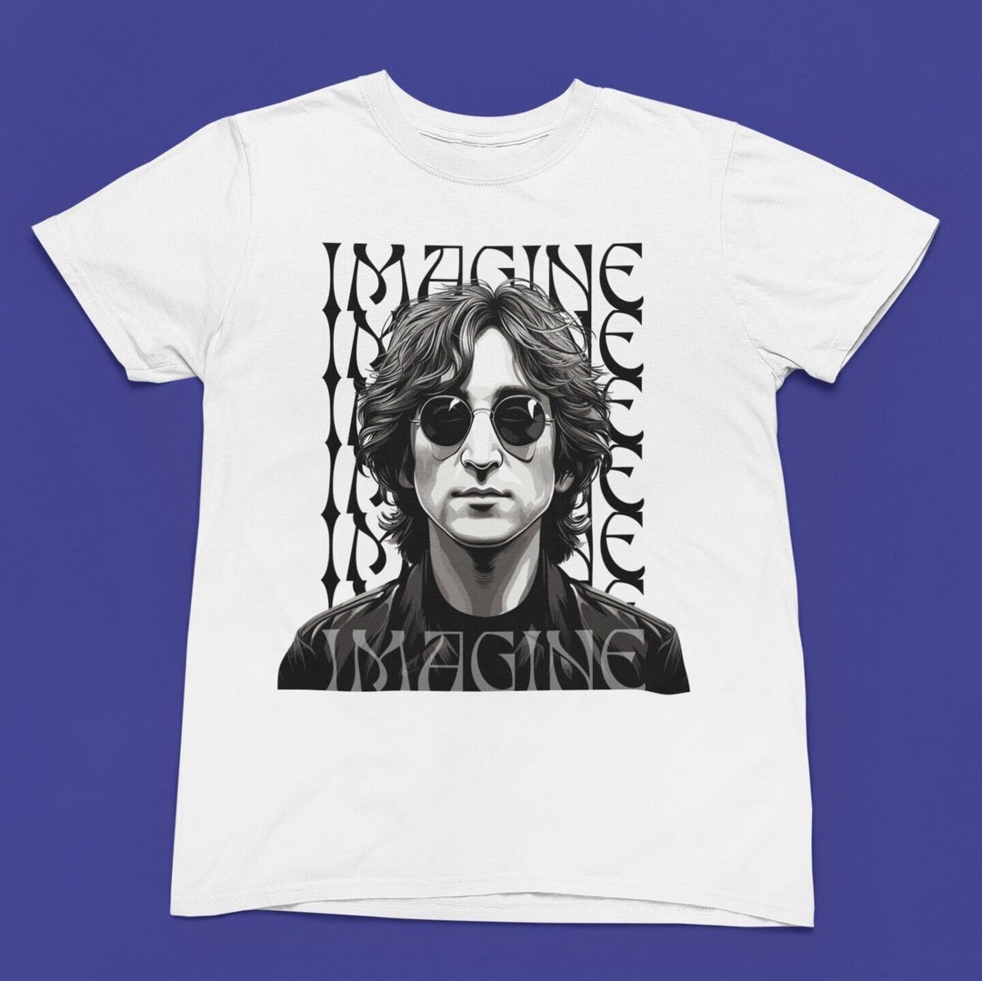 John Lennon Imagine T-shirt, the Beatles, Unisex Zwaar Katoenen T-shirt ...