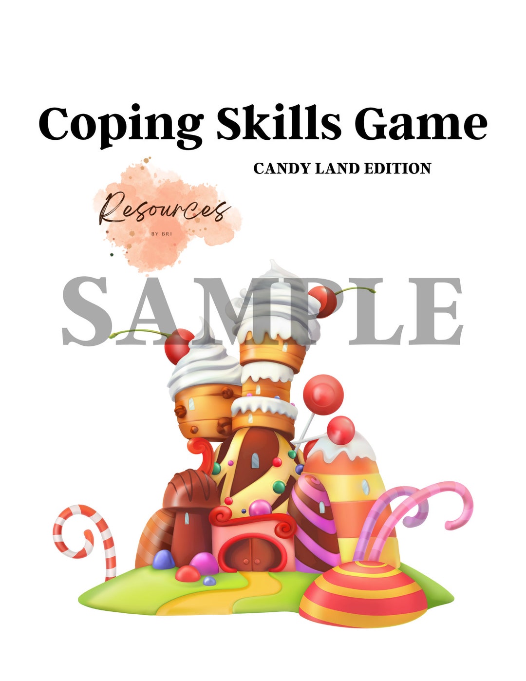 Candy Land Coping Skills Game: Therapy Card Game (printable) - Etsy