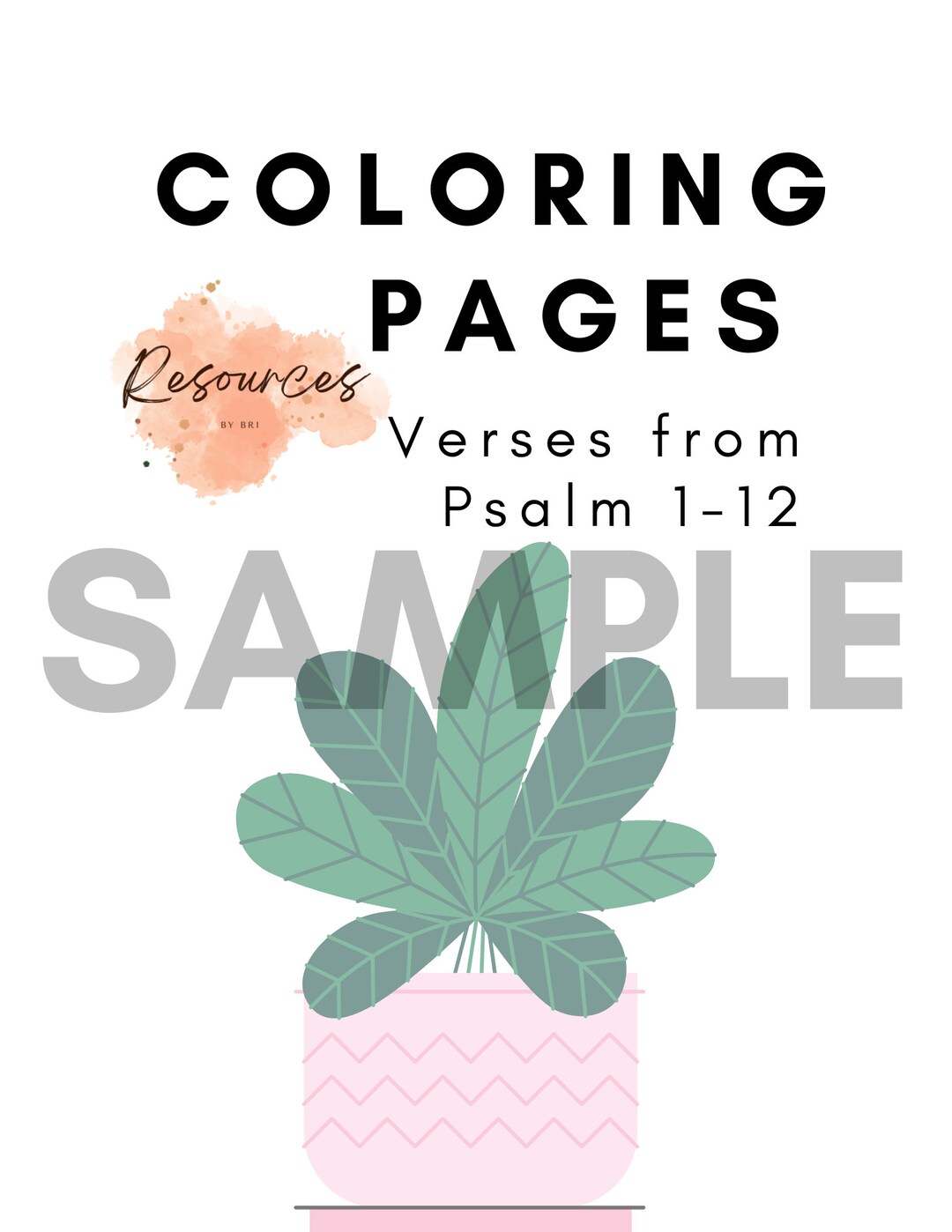 Coloring Pages: Verses From Psalm 1-12 - Etsy