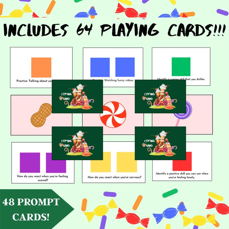 Coping Land, Candy Land Inspired Therapeutic Board Game for Kids, Self ...