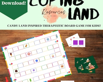 Coping Land, Candy Land Inspired Therapeutic Board Game for Kids, Self ...