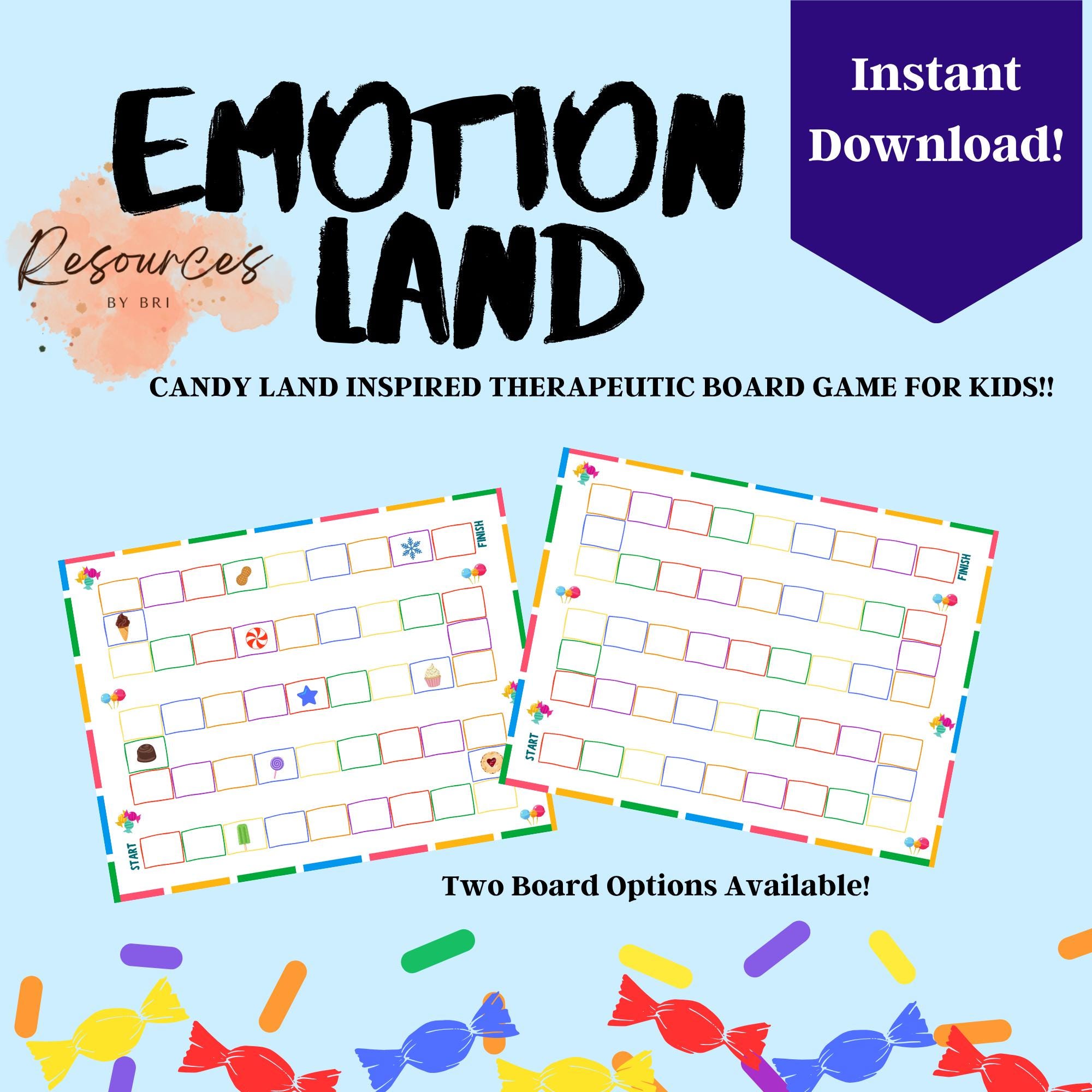 Emotion Land, Candy Land Inspired Therapeutic Board Game for Kids, Self ...