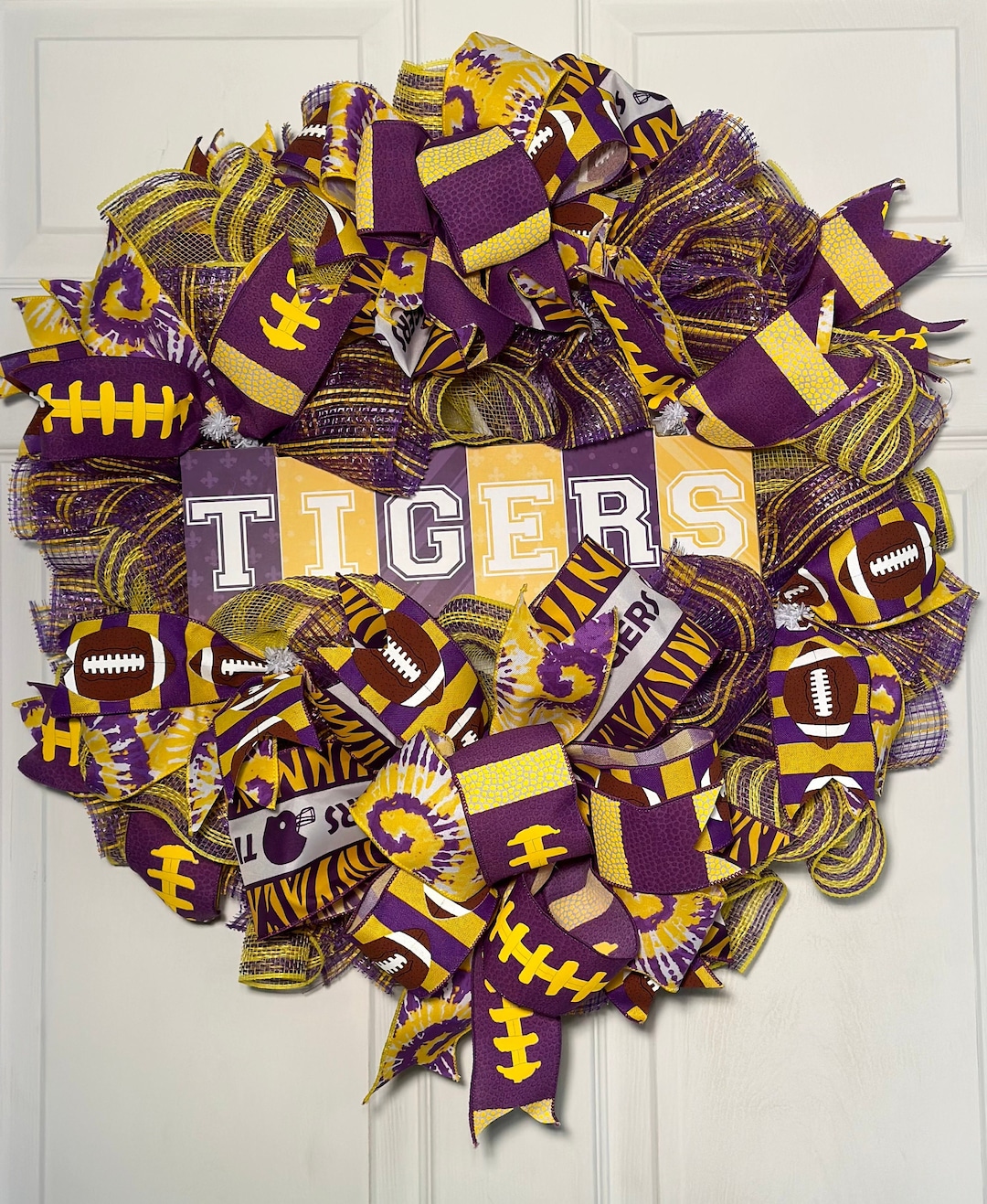 Purple and Gold Tiger Wreath - Etsy