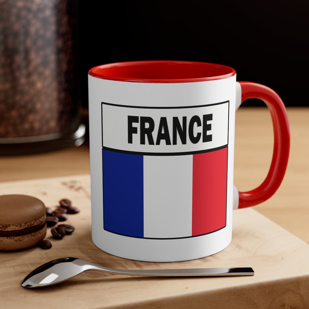 France Francia Flag Map Accent Coffee Mug 11oz - Etsy