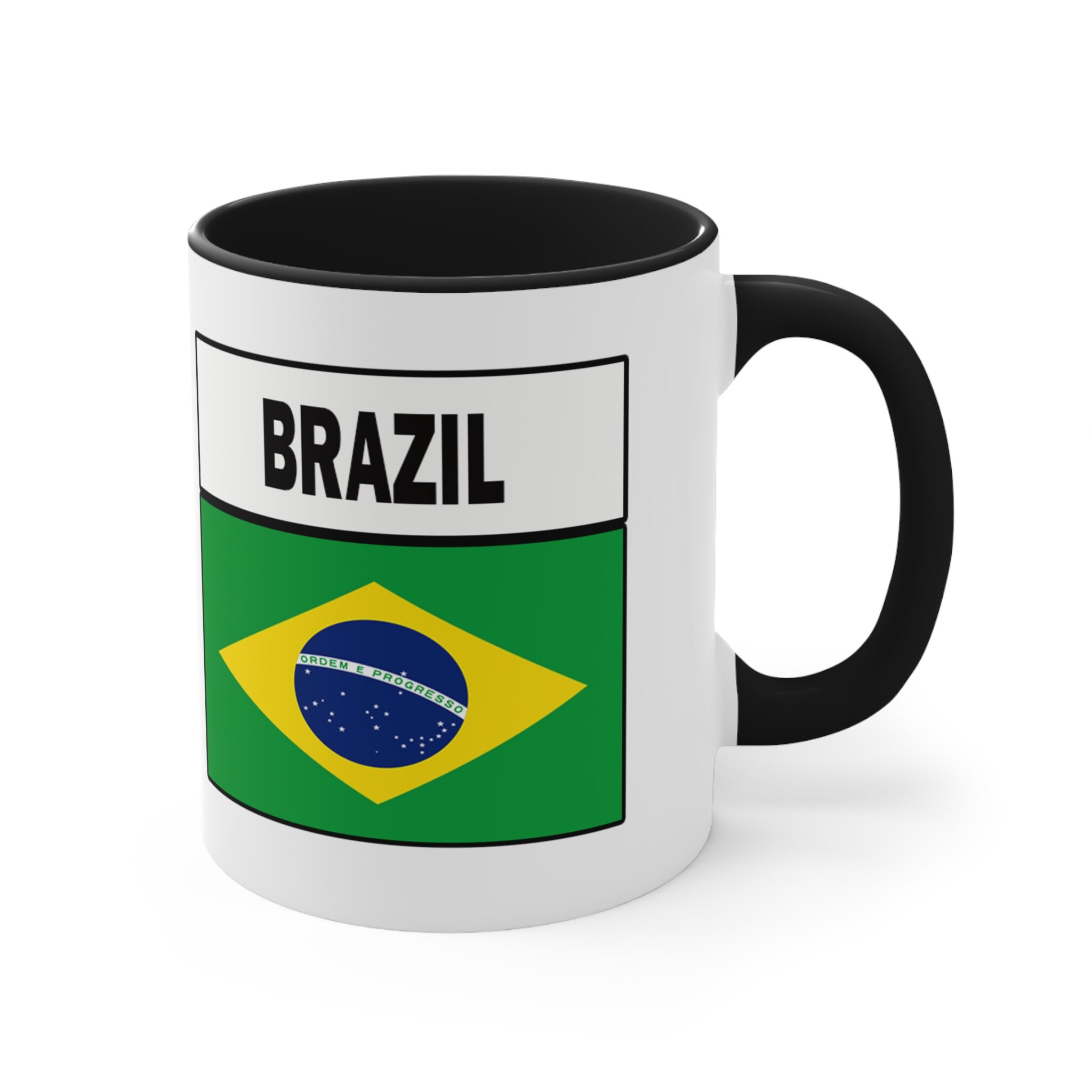 Brazil Brasil Flag Map Accent Coffee Mug 11oz - Etsy