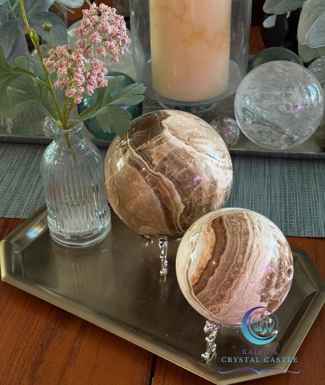 Large Chocolate Calcite Sphere: Banded Healing Crystal, Home Decor - Etsy